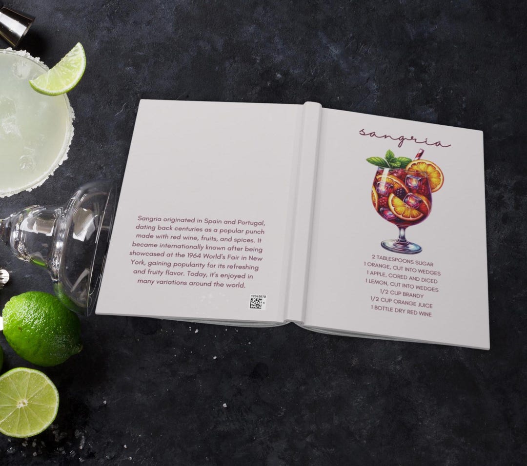 Sangria Recipe Journal | Blank Cocktail Recipe Book | Foodie Gift ...