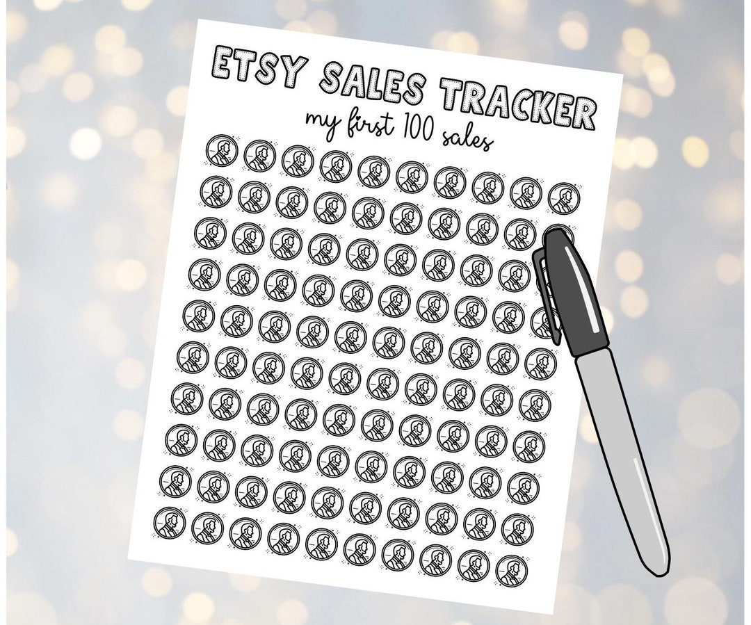 Esty Money 100 Sales Tracker Printable, Print at Home Etsy Tracker ...