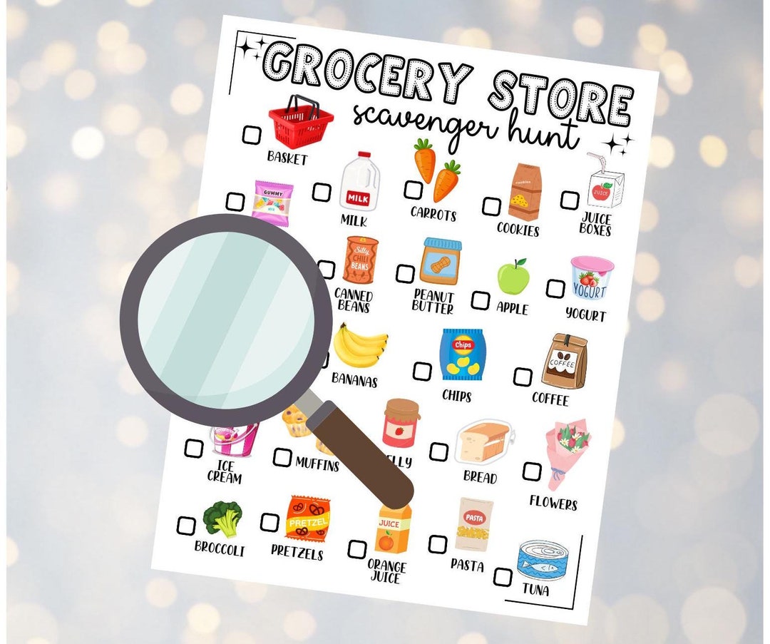 Grocery Scavenger Hunt Printable Game: Supermarket Learning Activity ...