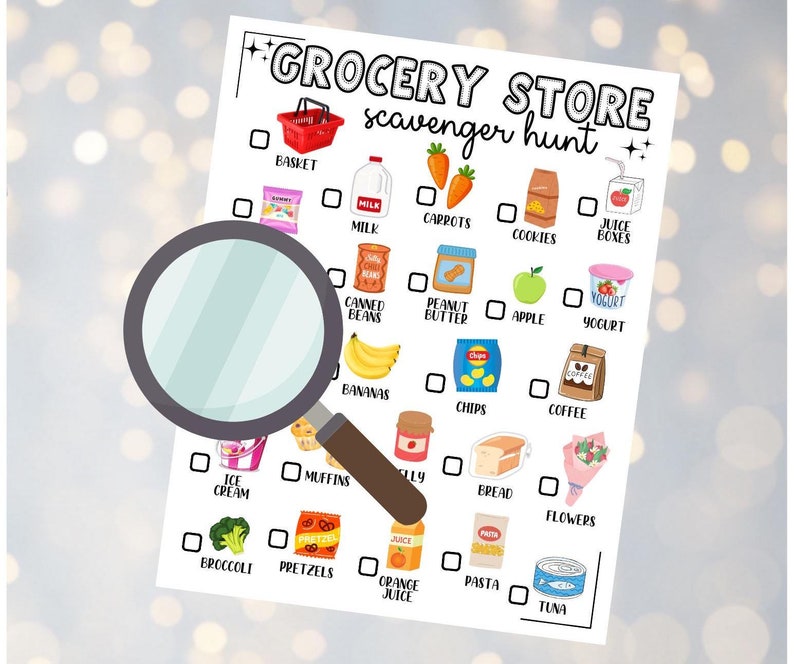 Grocery Scavenger Hunt Printable Game: Supermarket Learning Activity ...