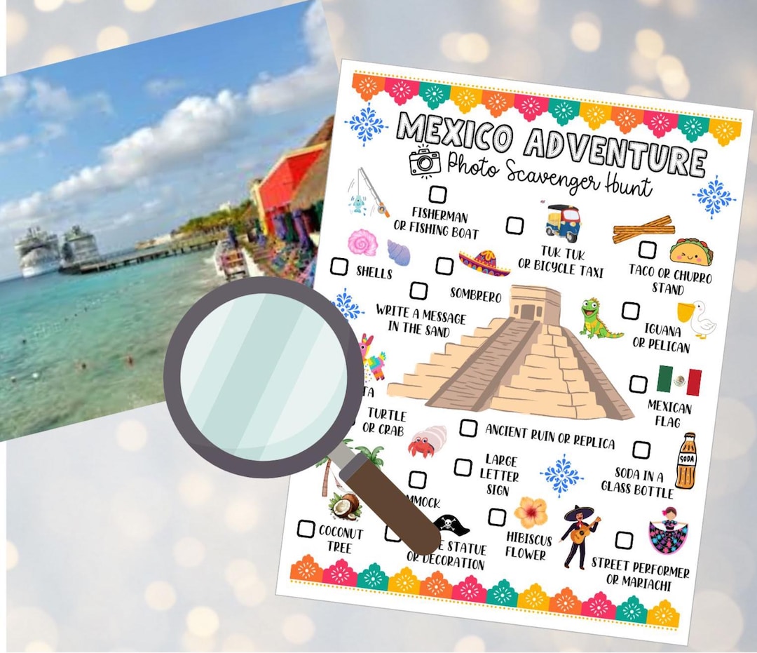 Mexico Scavenger Hunt Vacation Activity Travel Game Printable Pdf ...