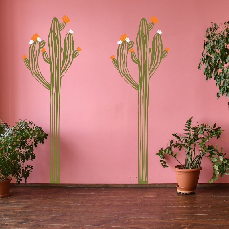 Large Cactus Wall Decal - Etsy