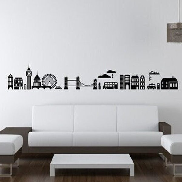 Cityscape Wall Decal - Etsy