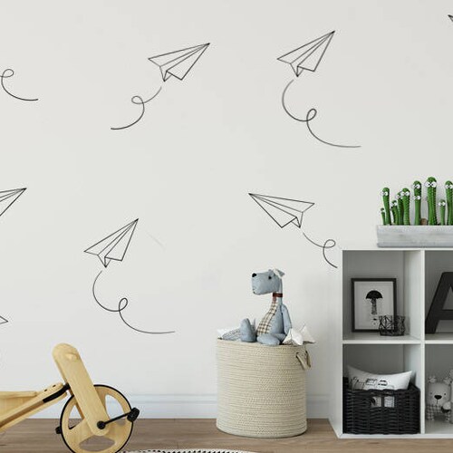 Paper Plane Wall Decal Paper Airplane Decal Nursery Wall - Etsy