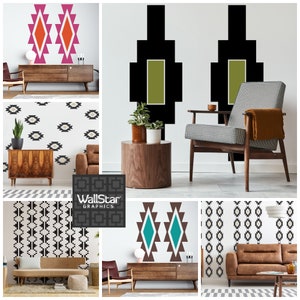 Modern Southwestern Wall Decals, Geometric Aztec Wall Pattern Decal ...