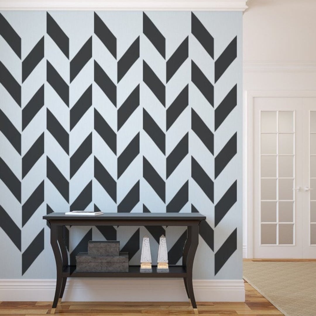 Herringbone Pattern Wall Decal - Modern Geometric Vinyl Decal for Home ...