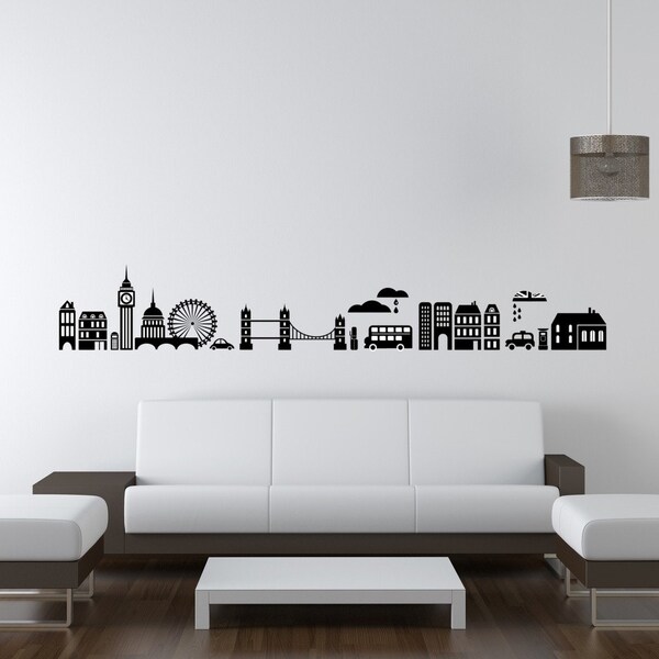 Cityscape Wall Decal - Etsy