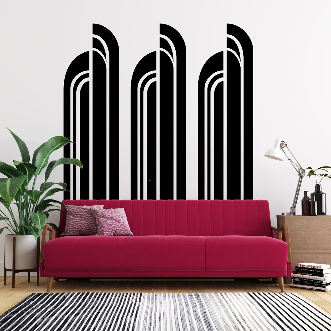 Modern Wall Decals, Art Deco Arches Decal, Geometric Wall Pattern ...