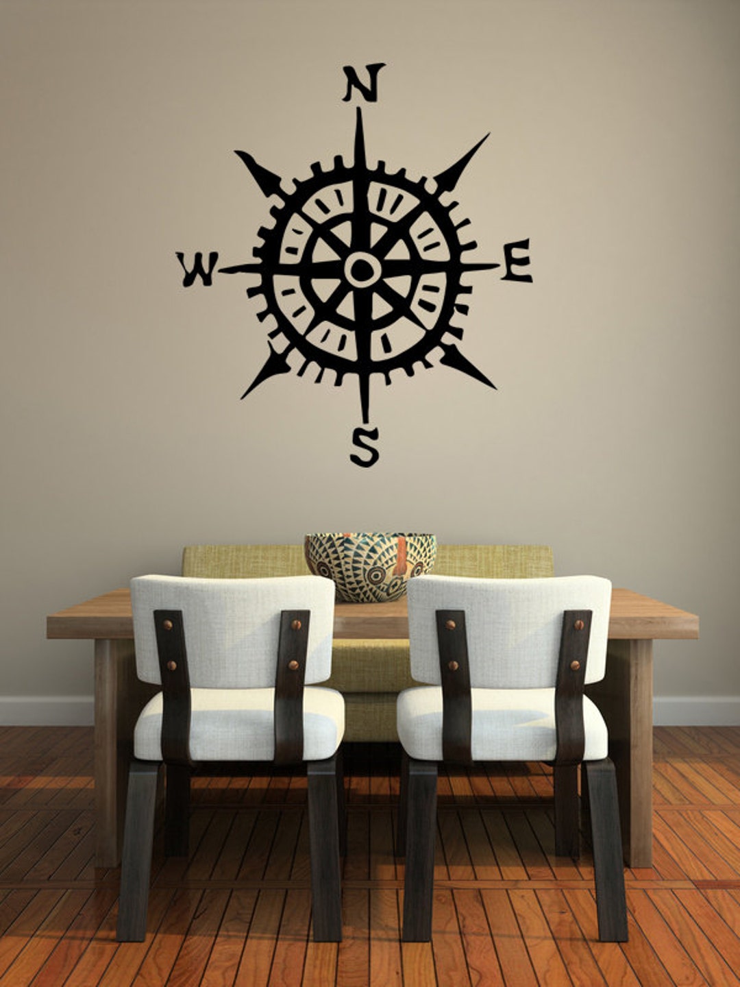 Compass Decal Compass Wall Art Nautical Wall Decor Nautical - Etsy