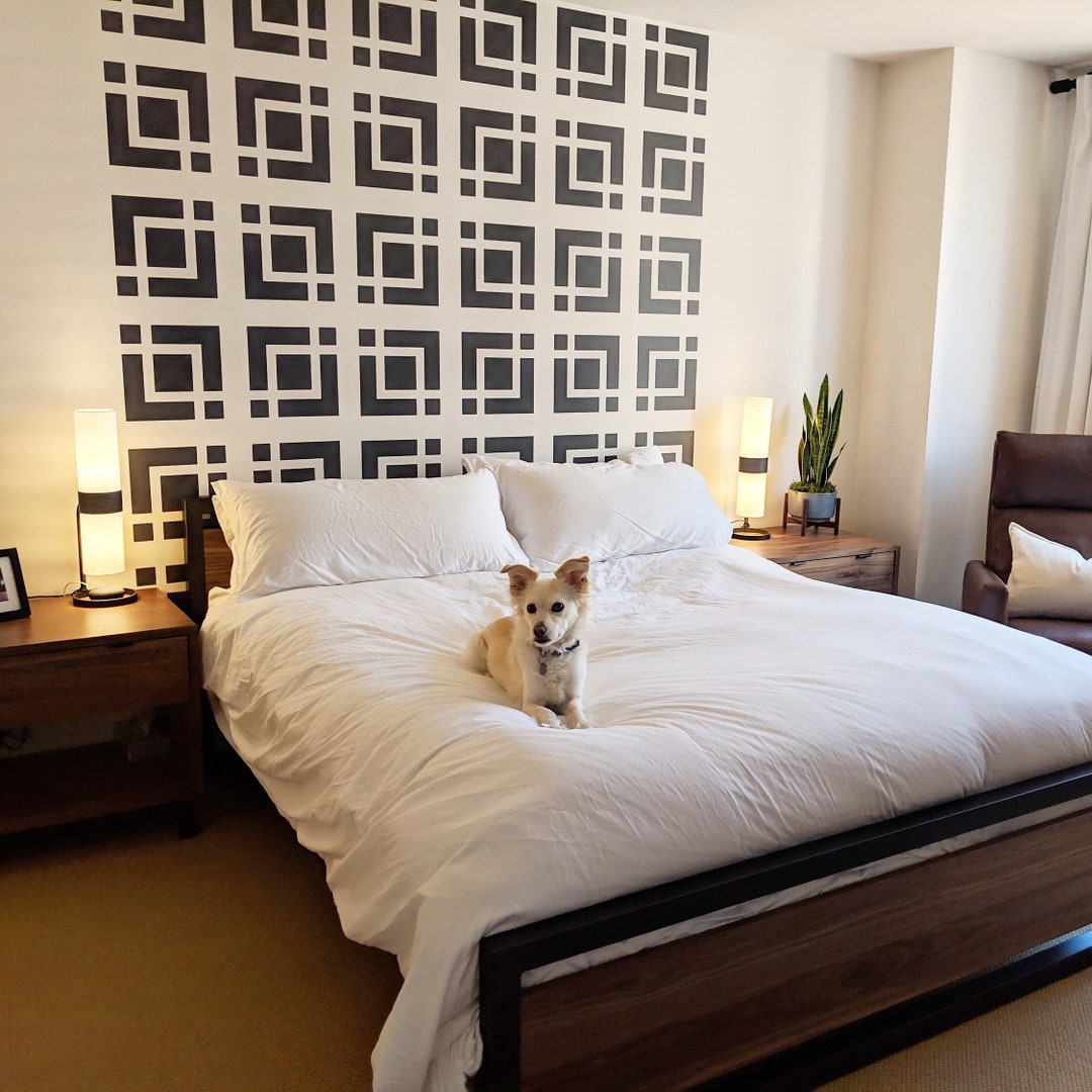 Geometric Breeze Block Wall Decals - Retro Wall Decal, Wall Decor for ...