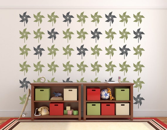 Pinwheel Decorations Childrens Wall Decals Playroom Wall | Etsy
