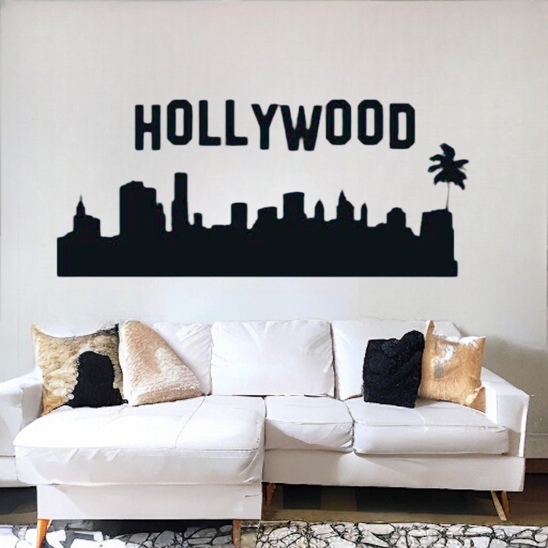 Hollywood Sign Wall Decal - California Skyline, Tropical Decor - Etsy