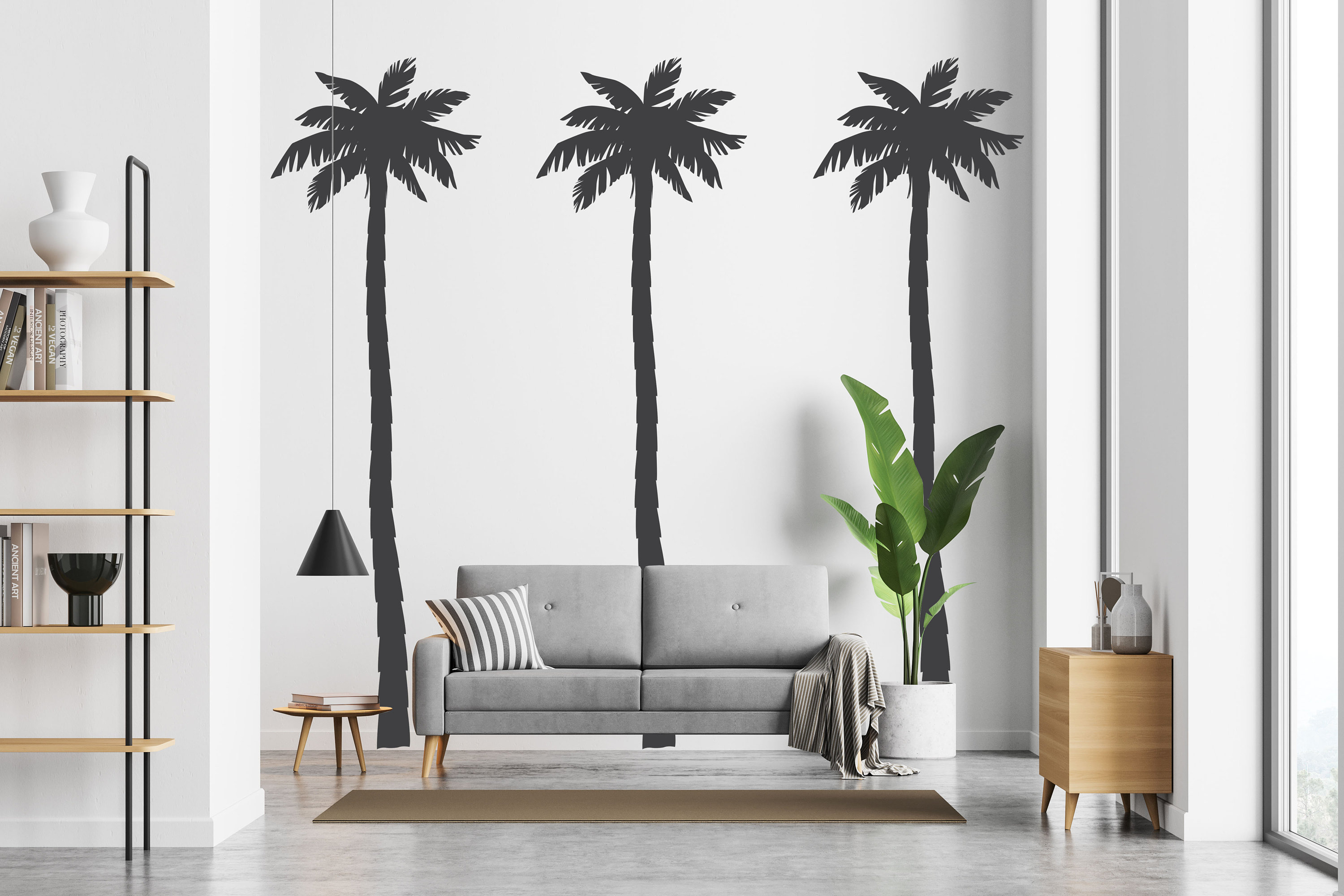 Large Palm Tree Silhouette Wall Decal - Removable Tropical Decor - Etsy