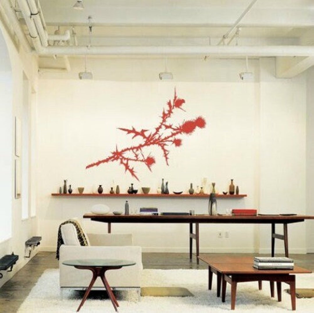 Thistle Wall Decal - Removable Rustic Decal Perfect for Living Room or ...