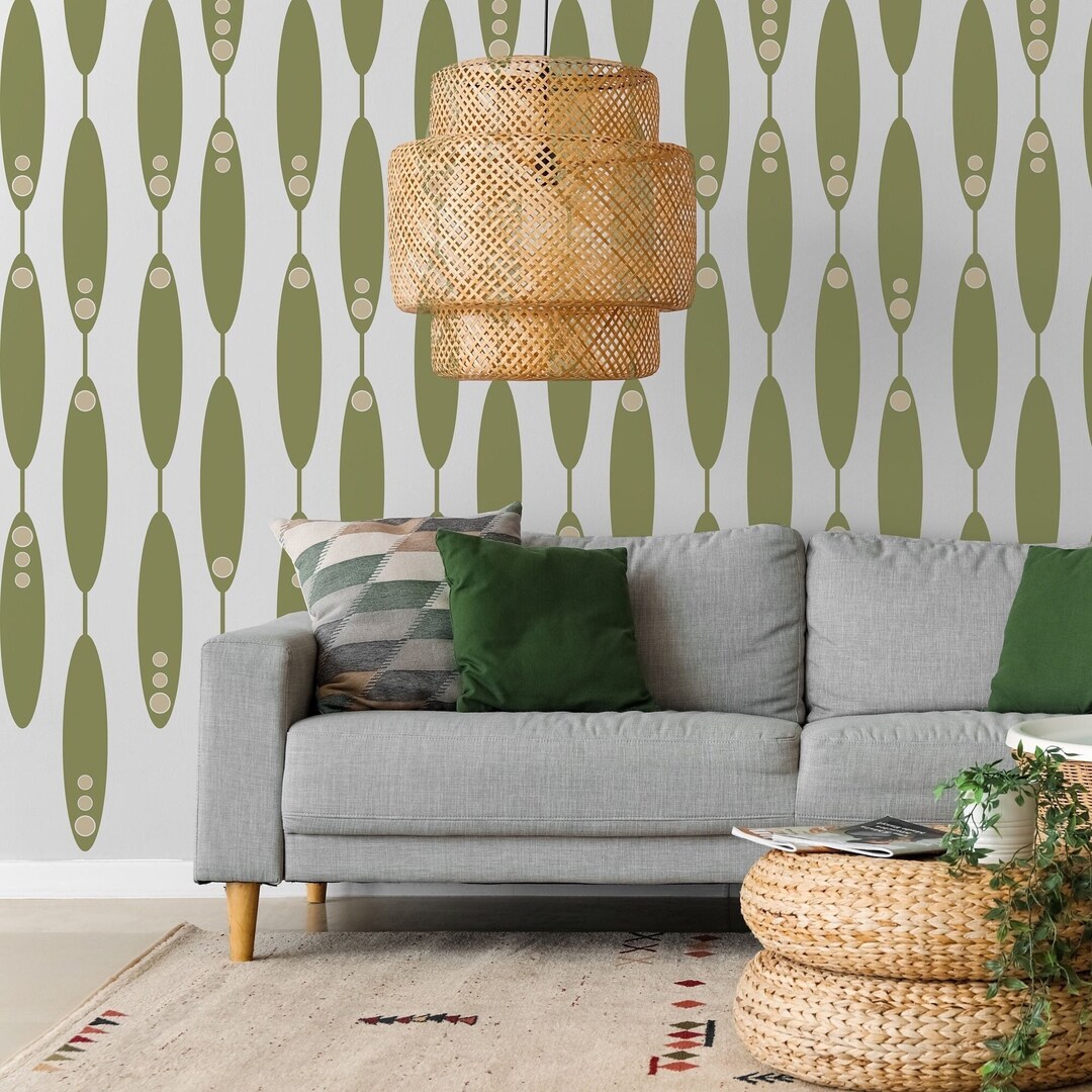 Mid Century Modern Decals, Retro Wall Decal, Geometric Wall Decal, Mid ...
