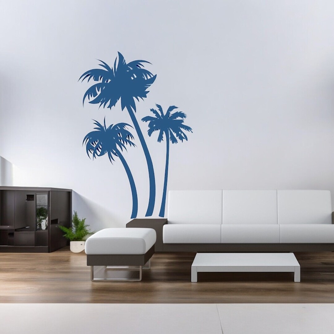Palm Tree Wall Decals - Modern Beach House Decor, Tropical Paradise ...