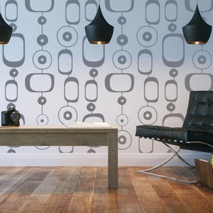 Mid Century Modern Geometric Chain Wall Decal, Removable Modern Nursery ...