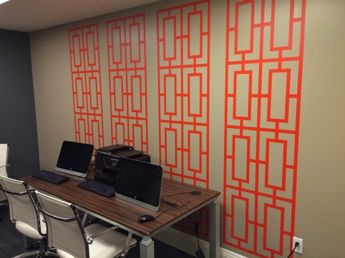 Geometric Wall Decal Mid Century Modern Wall Decor Retro - Etsy