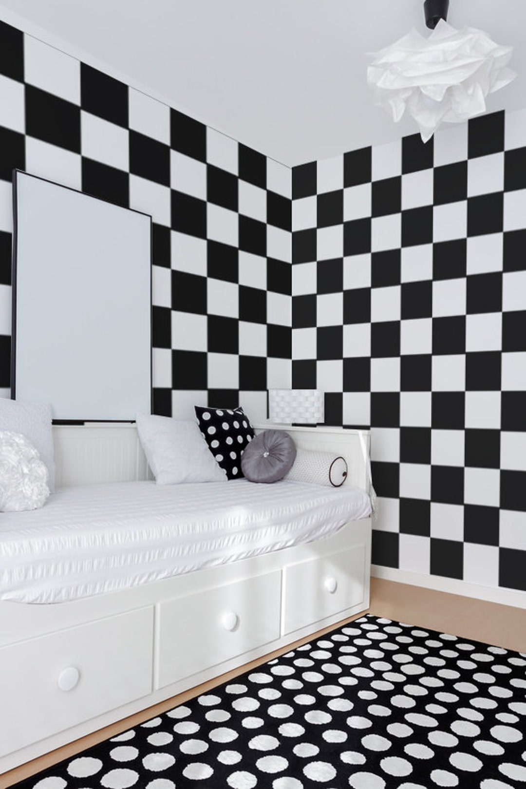 Checkered Square Wall Art Square Decals Checkered Wall - Etsy