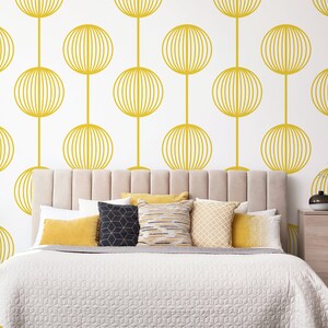 Circle Wall Decal, Seamless Wall Pattern With Cutouts, Modern Bedroom ...