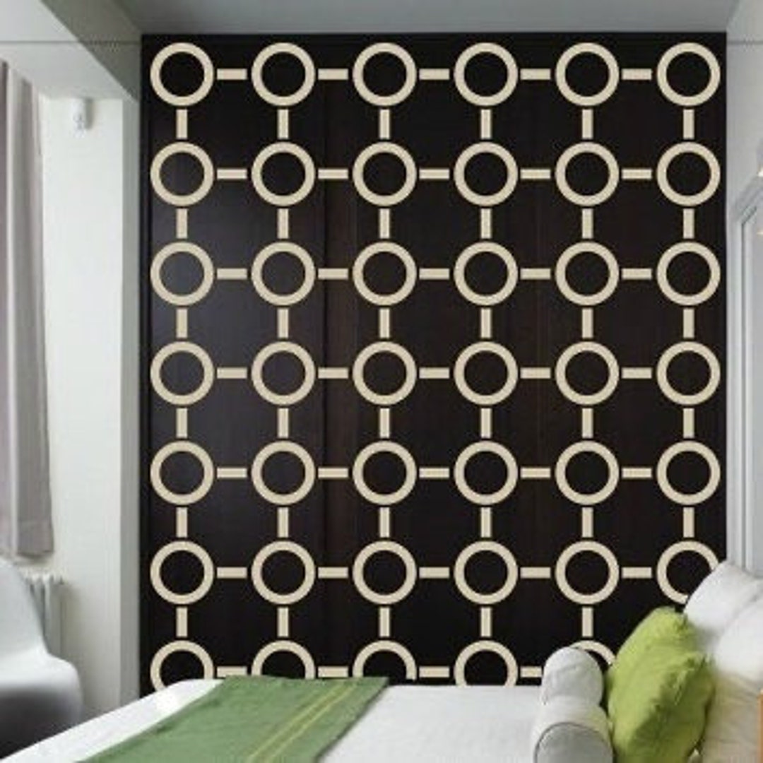 Mid Century Modern Decals Circle Decal Apartment Wall Decor - Etsy