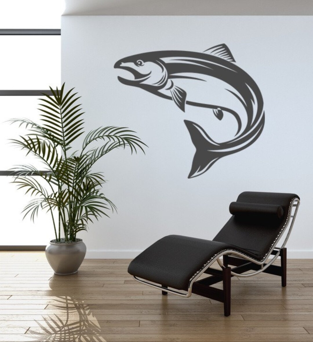 Fish Wall Decal Salmon Wall Decal Man Cave Decor Animal - Etsy
