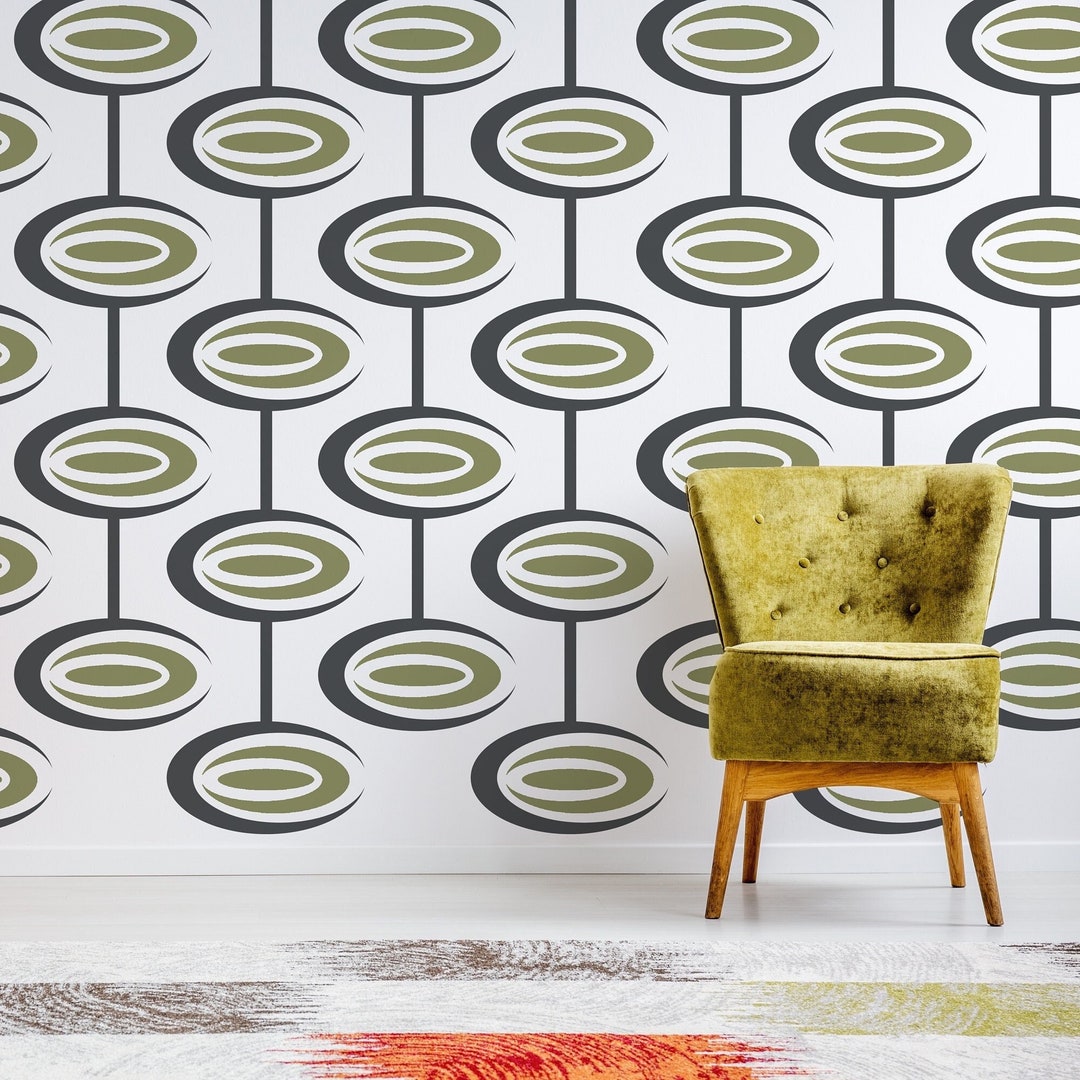 Mid Century Wall Decals, Modern Circle Chain Decal, Geometric Wall ...