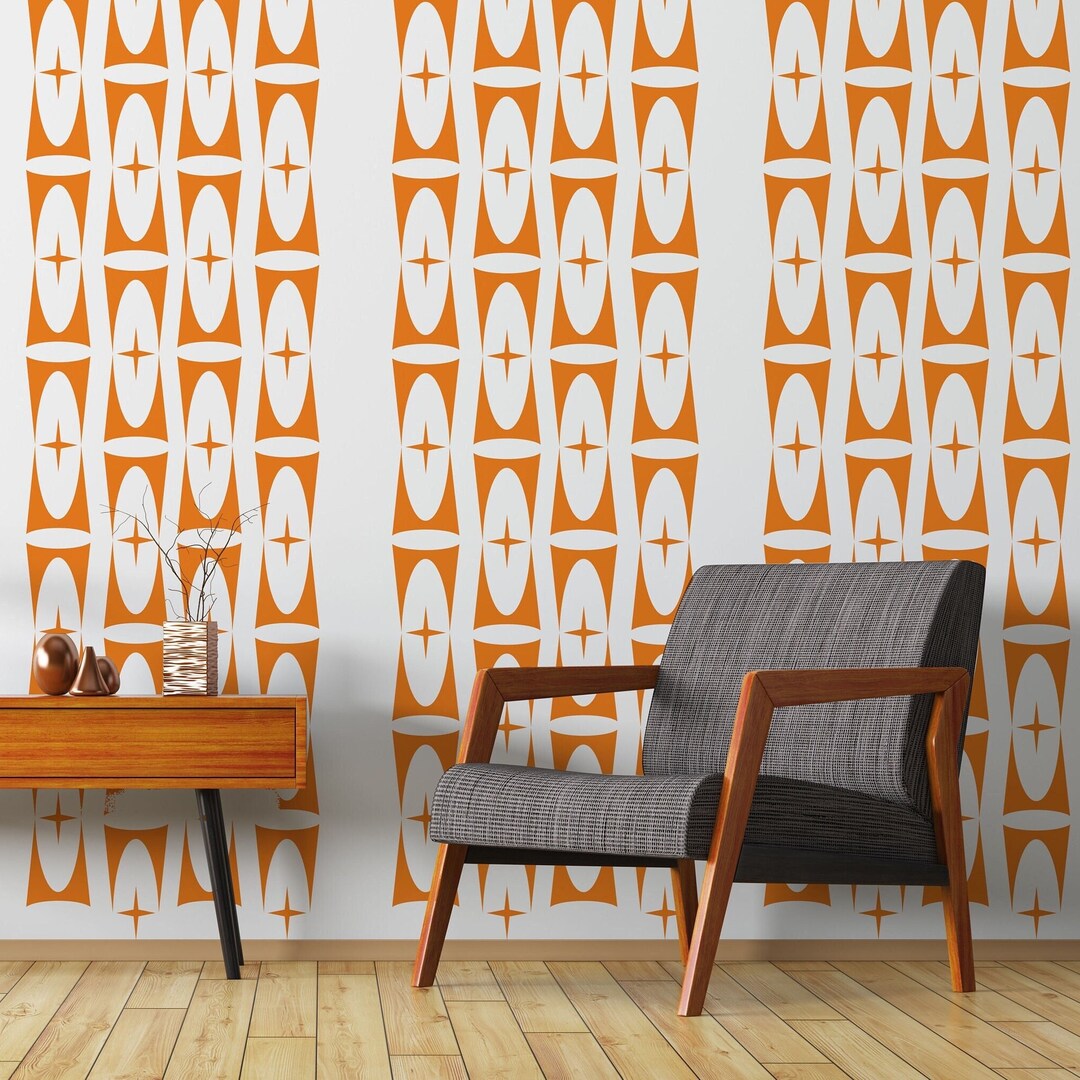 Mid Century Wall Decal, Mod Shapes Wall Decal, Retro Wall Decal, Mid ...