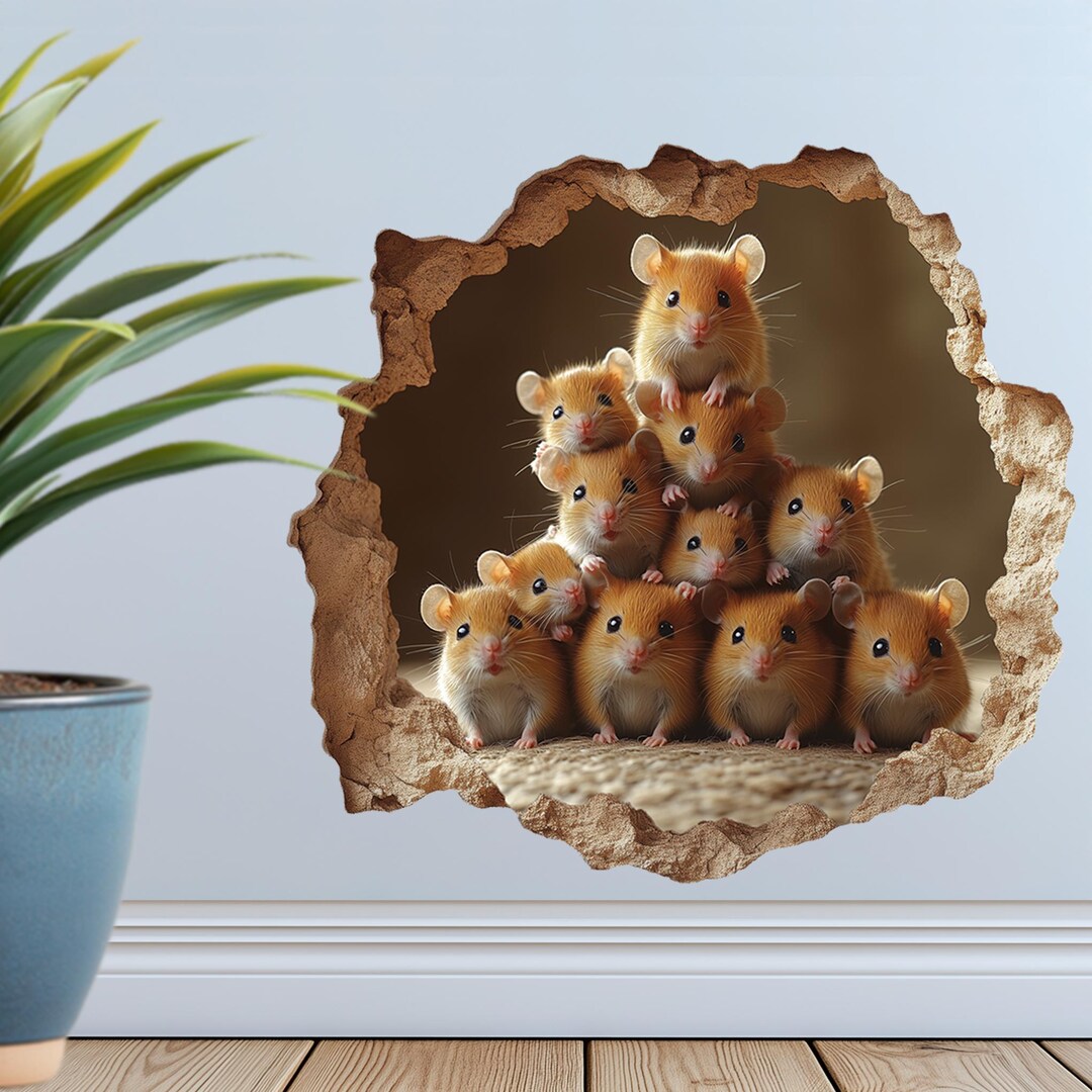 Cuteness Stickers, Cute Mouse Pyramid, Kids Rooms Wall Decal, Homeful ...