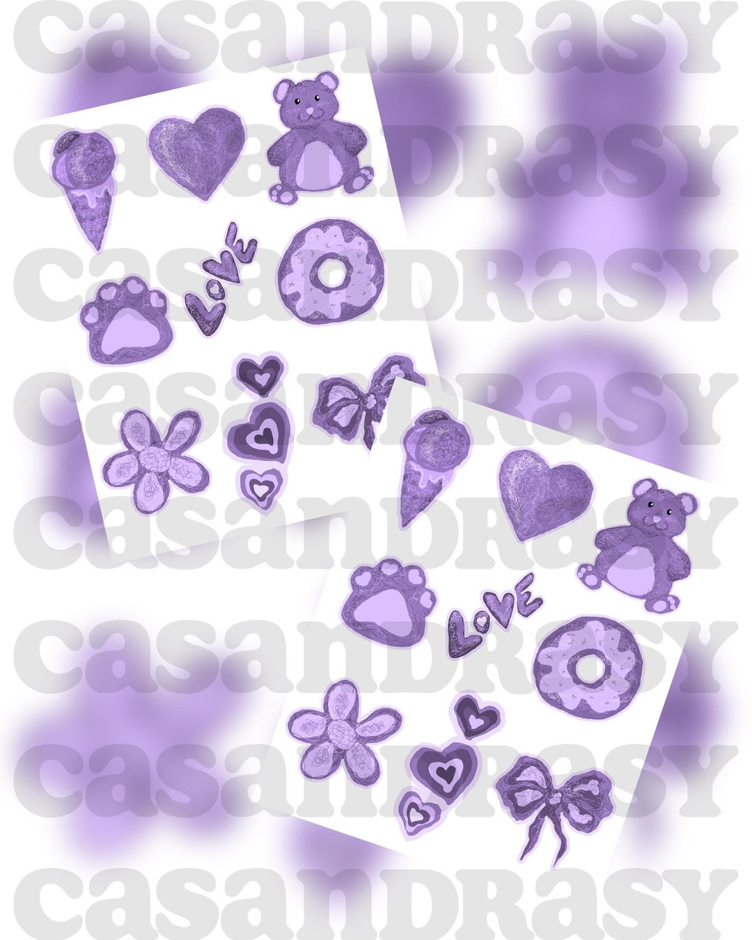 Purple Cute Stickers Ready to Print - Etsy