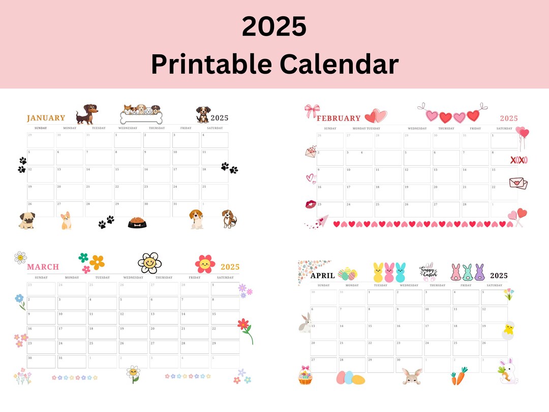 2025 Calendar Printable Etsy