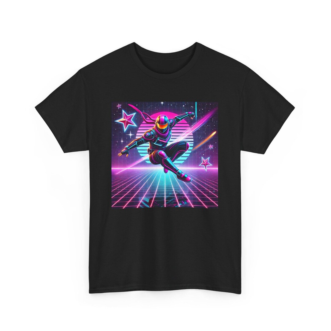 Synthwave Ninja T-shirt - Retro 80s Aesthetic Cyberpunk Tee - Neon ...