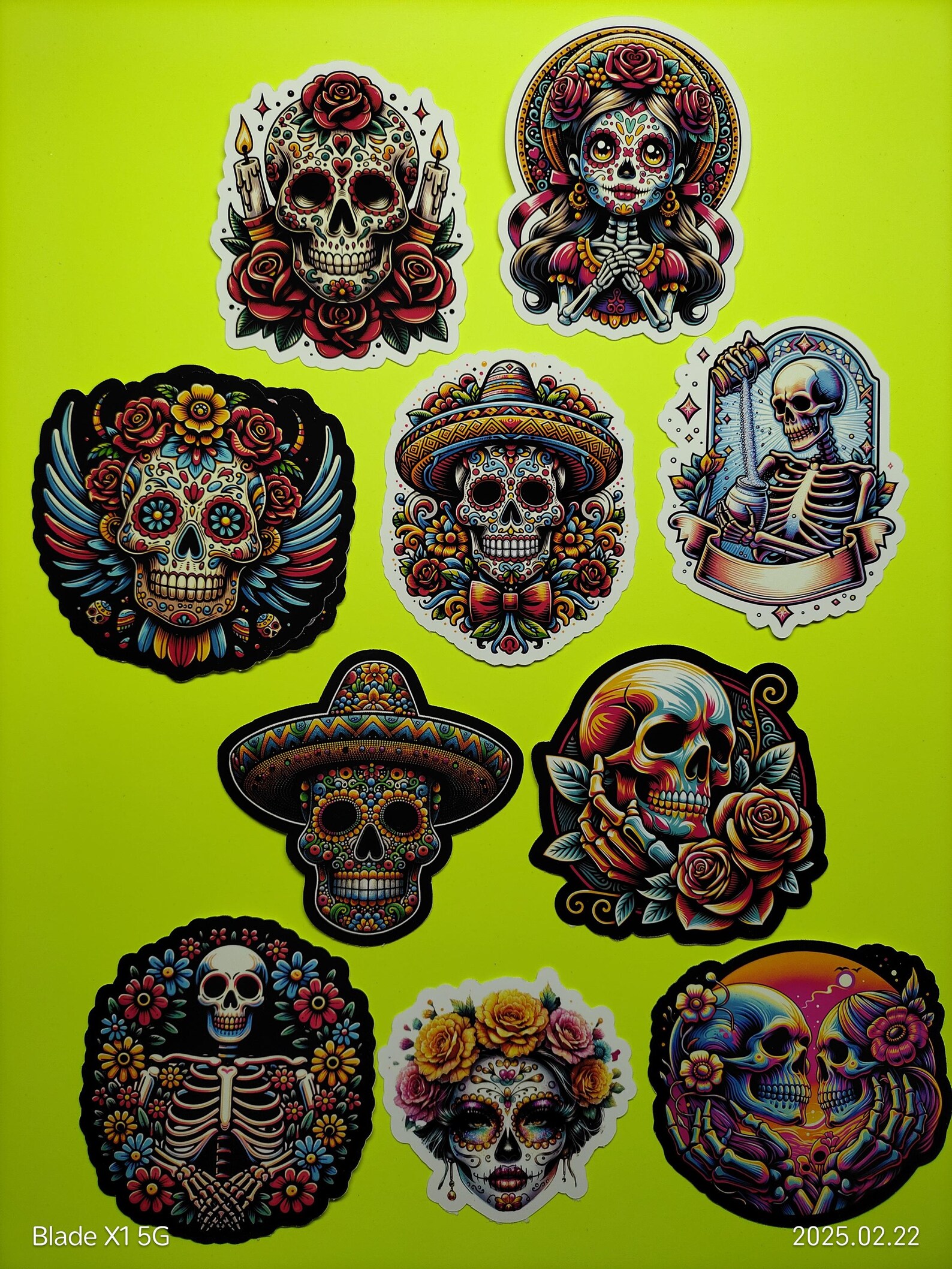 BOGO! Vinyl Sticker Pack, 10 Vinyl Waterproof Sugar Skull Stickers ...