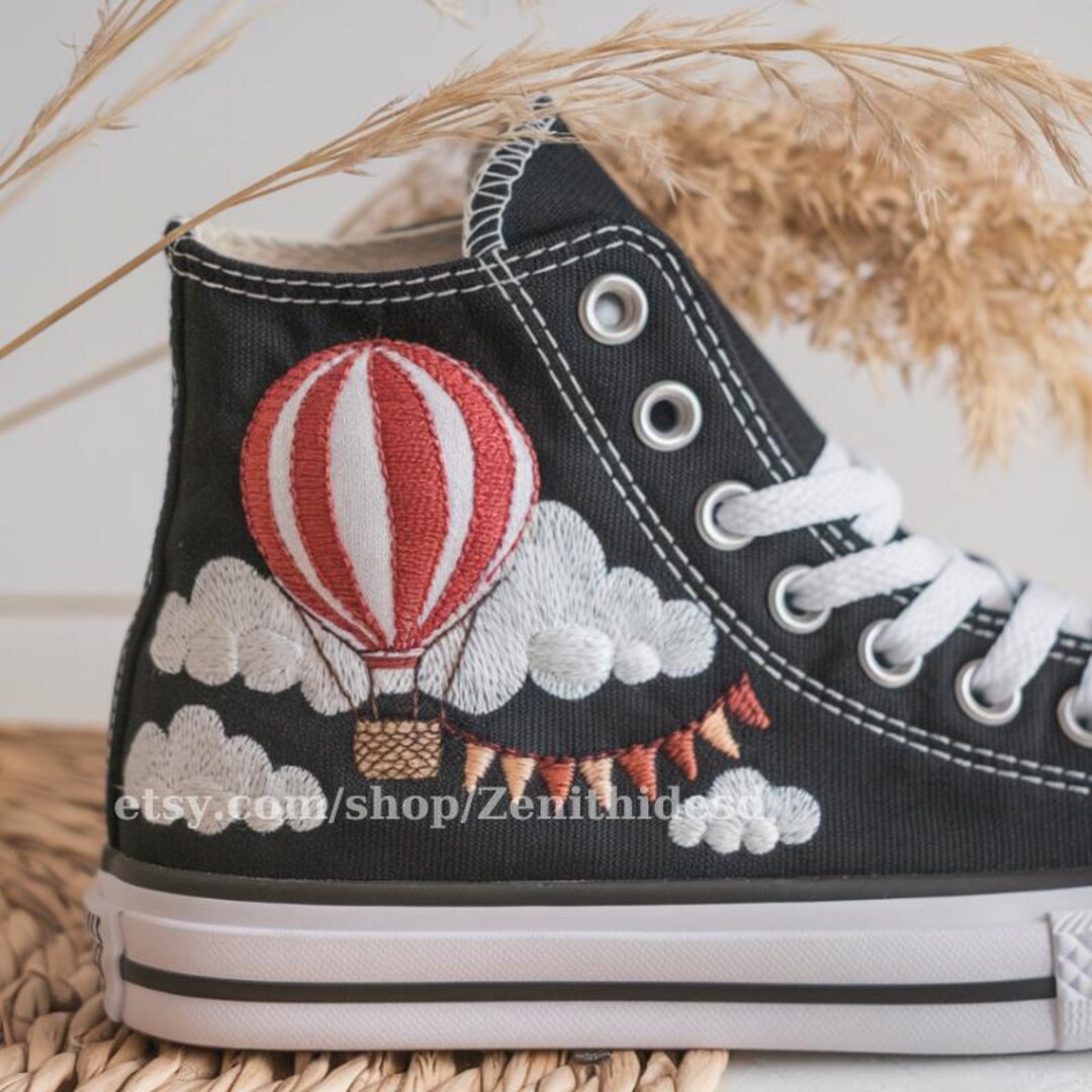 Hot Air Balloon Embroidered Chuck Taylor High Top 1970 Sneaker Dreamy ...