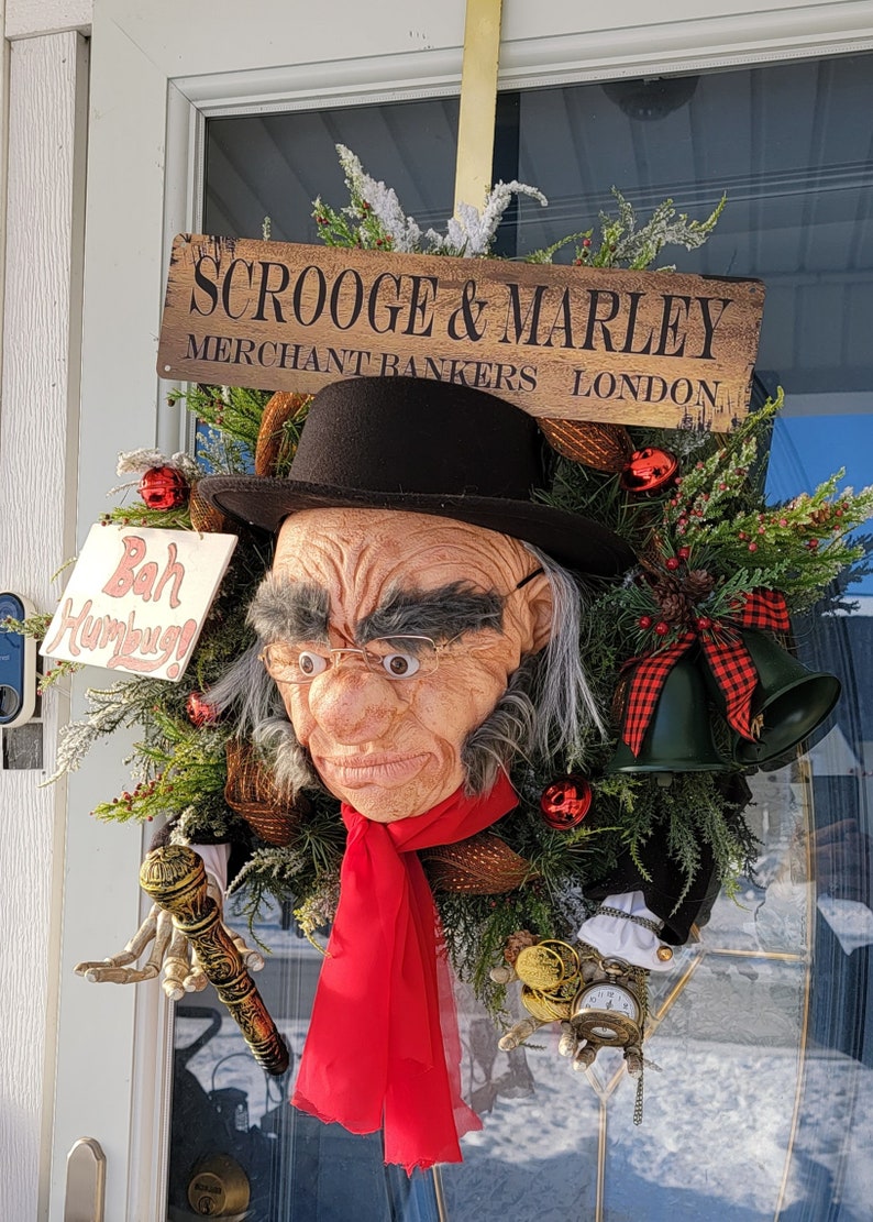 Handcrafted Grumpy Old Man, Scrooge Like Wreath, Holiday Decor ...