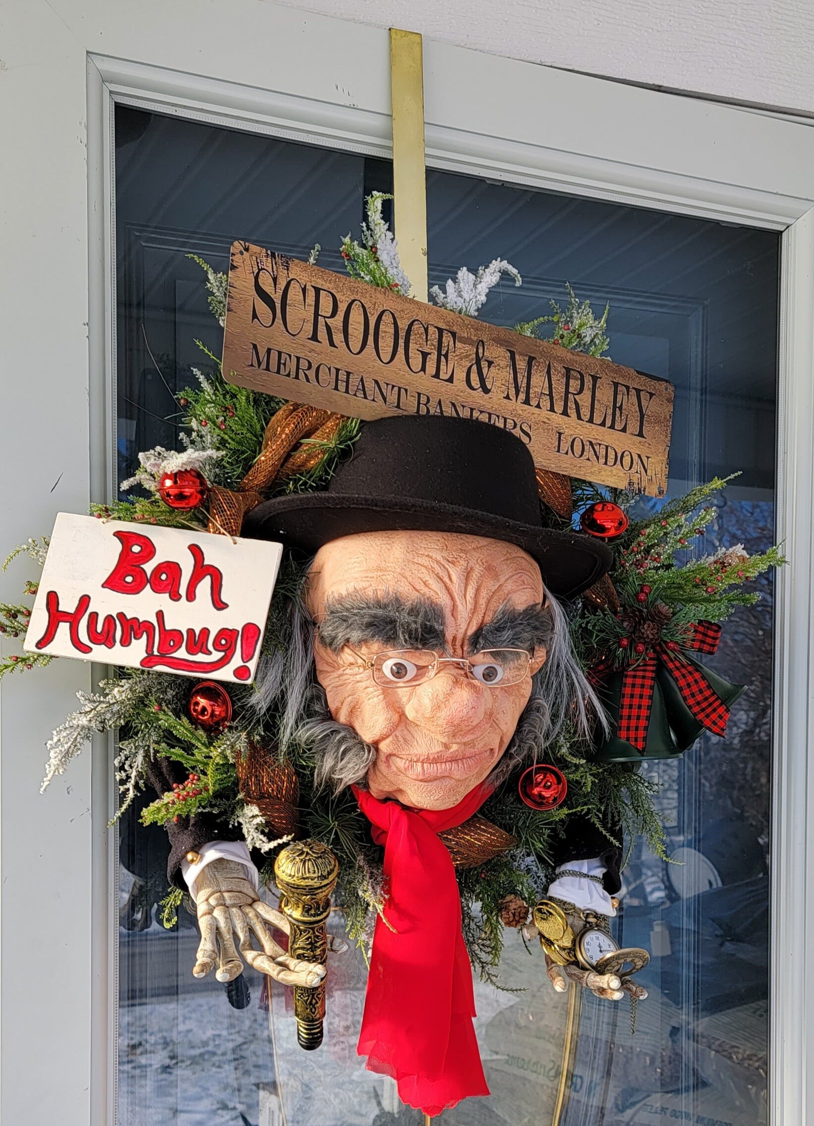 Handcrafted Grumpy Old Man, Scrooge Like Wreath, Holiday Decor ...