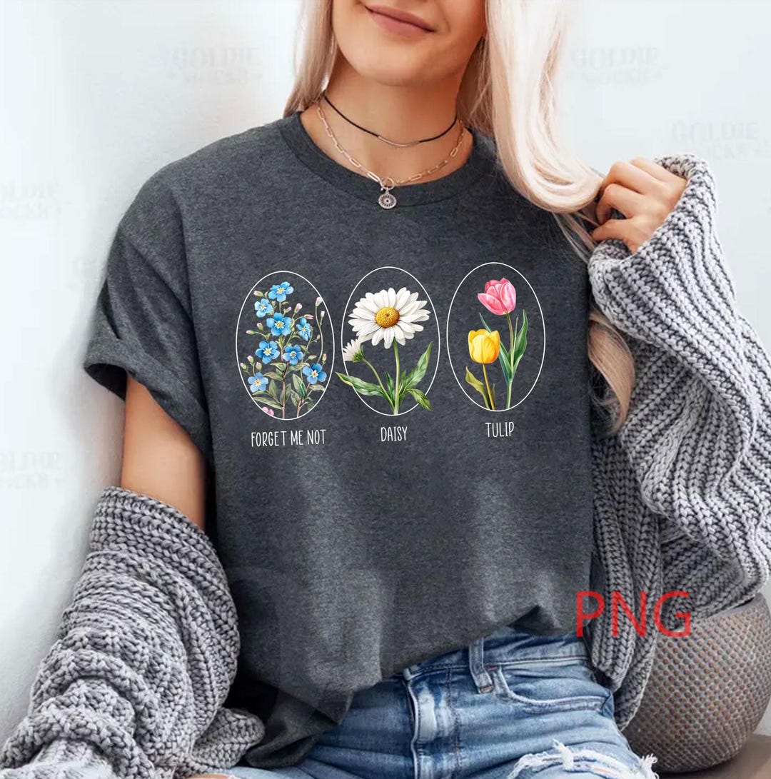 Forget Me Not Daisy Tulip Flower Png - Etsy