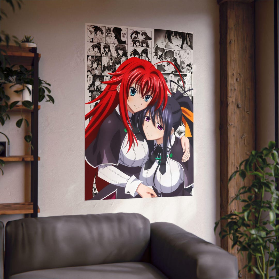 Rias and Akeno From High School Dxd, Manga Panels, Sexy Harem Wall Art ...