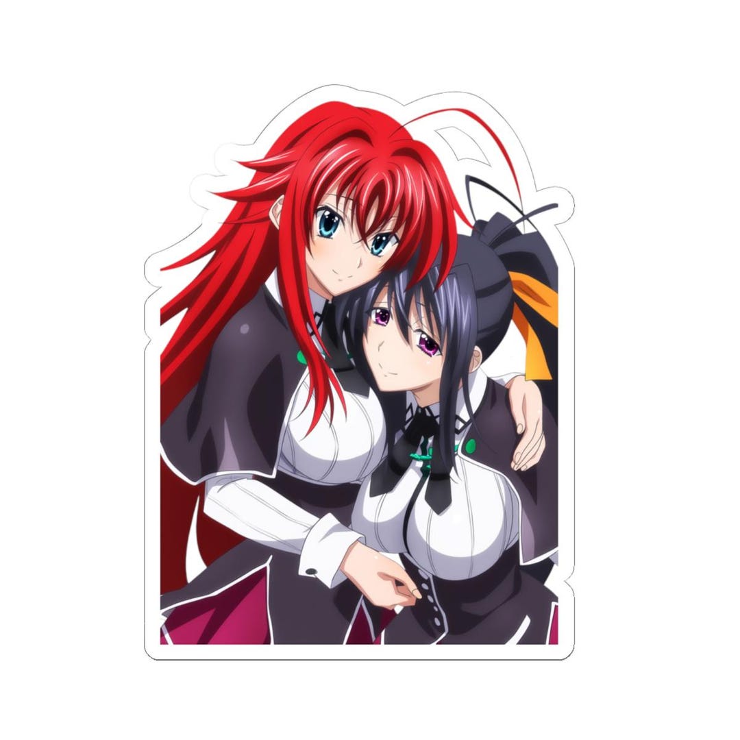 Rias Gremory & Akeno Himejima, Anime Waifu Stickers, Cute Kiss-cut ...