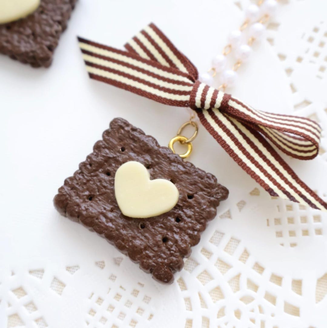 Choco Biscuit Cookie Necklace, Kawaii Sweets Necklace, Fake Dessert ...
