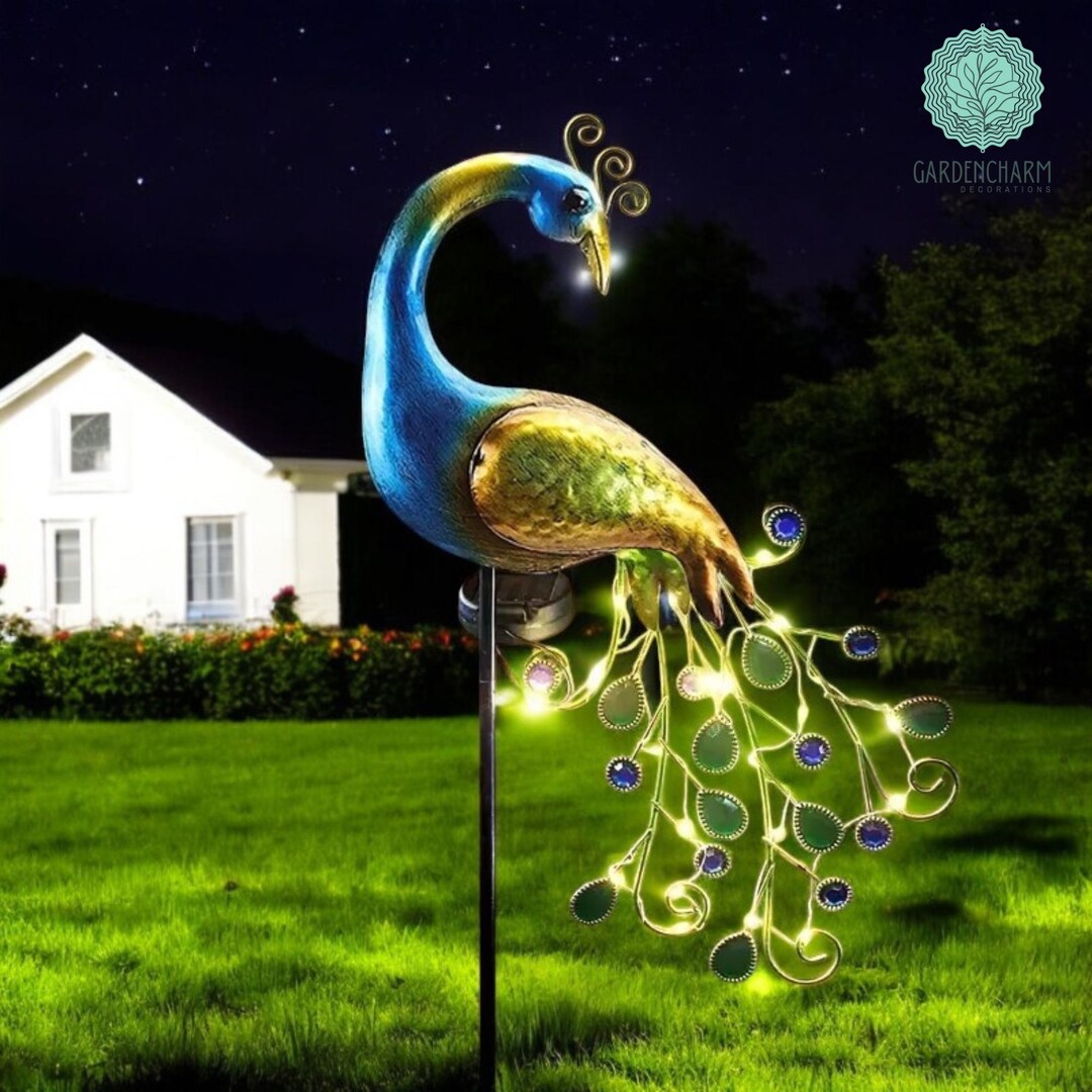 Peacock, Solar Light, Outdoor Lighting, Solar Powered Garden Lights ...