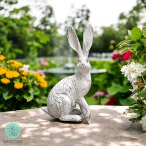 Rabbits Garden Statue, Garden Sculpture, Lawn Ornament, Statuette ...