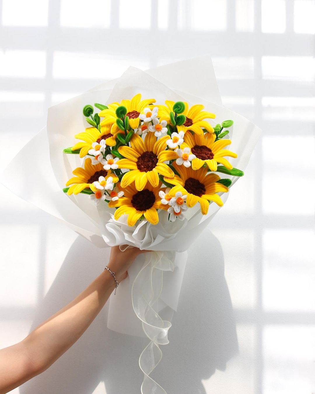 Handmade Sunflower Pipe Cleaner Flower Bouquet, Personalized Gift - Etsy