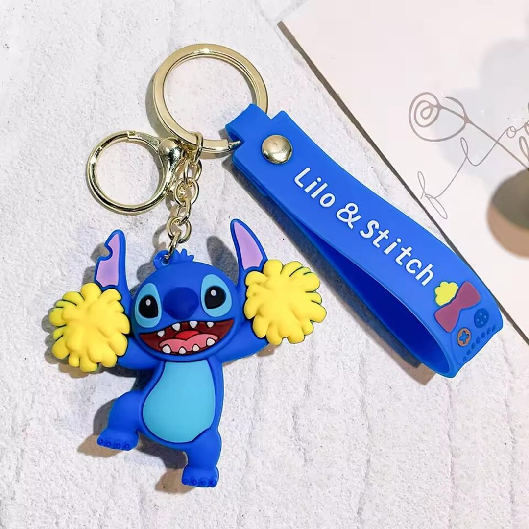Stitch Keychain, Cute Cartoon Stitch Keyring, Soft Rubber Keychain ...