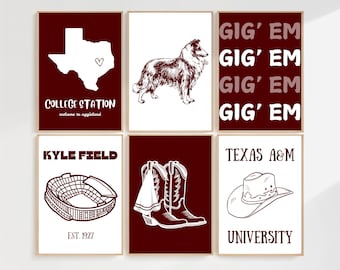 Custom College Digital Prints - Set of 6 - Etsy