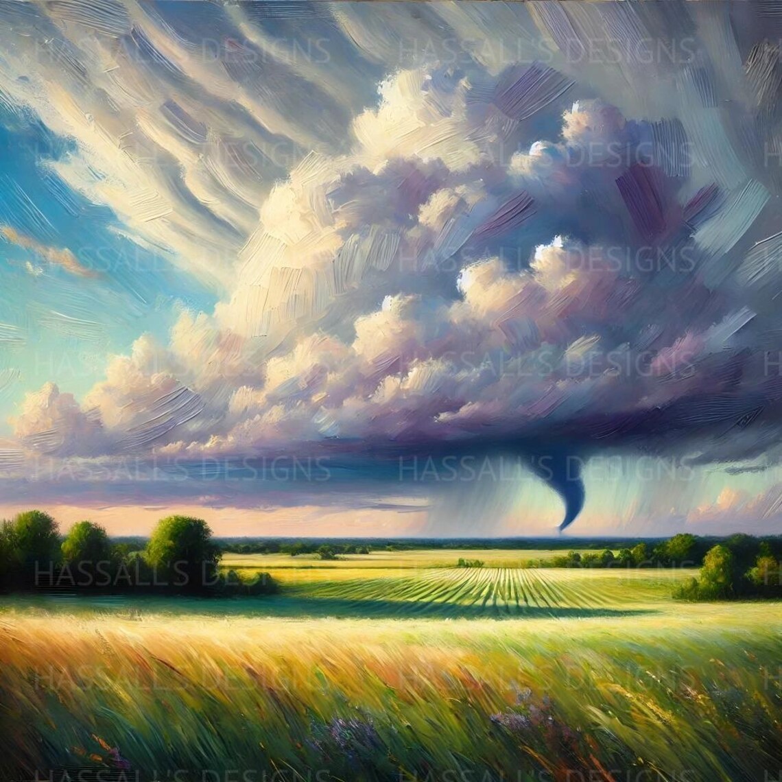 Digital Download - Tornado in Countryside Art Print - Stunning Storm ...