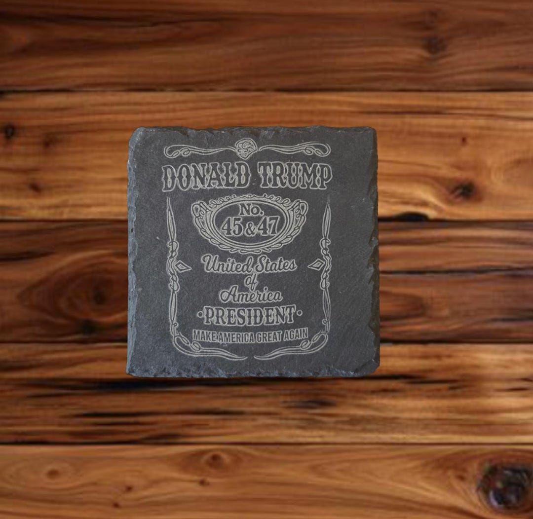 Custom Engraved Slate Coaster - Donald Trump No. 45 & 47 Design - Etsy