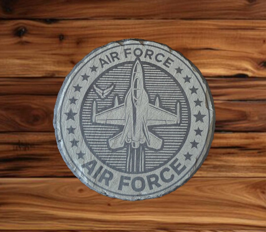 Custom Engraved Air Force Slate Coaster - Fighter Jet Design With ...