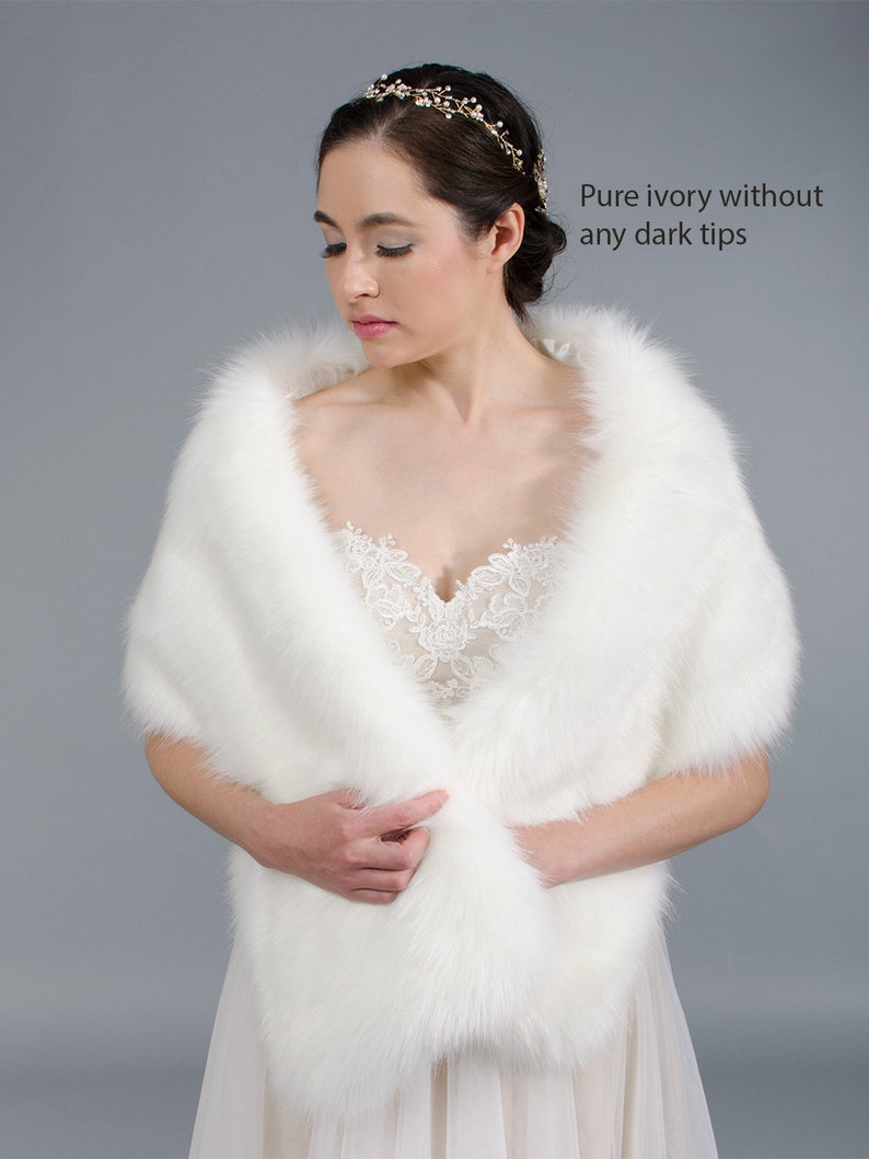 Ivory Faux Fur Wrap Faux Fur Stole Faux Fur Shawl Bridal Wrap - Etsy