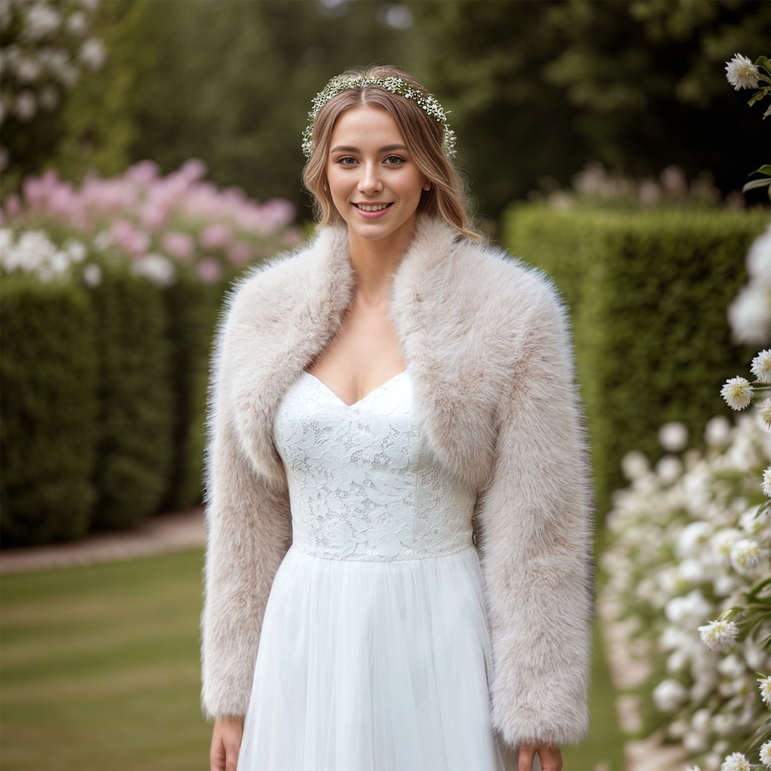 Long Sleeve Faux Fur Bolero Faux Fur Jacket Faux Fur Coat Faux Fur ...